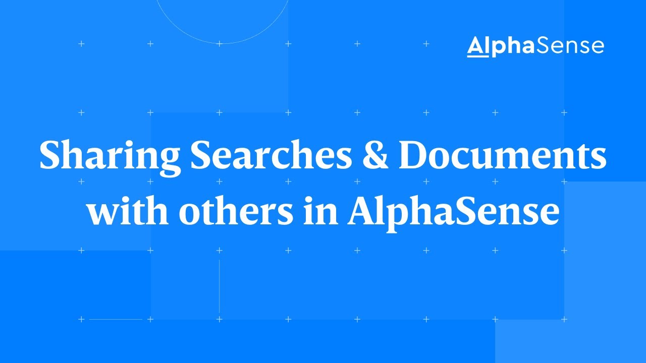 Sharing Searches & Documents with others in AlphaSense