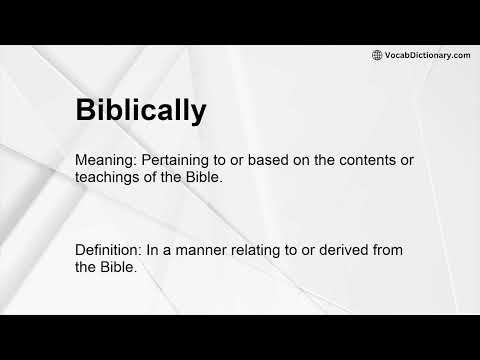 Biblically Meaning