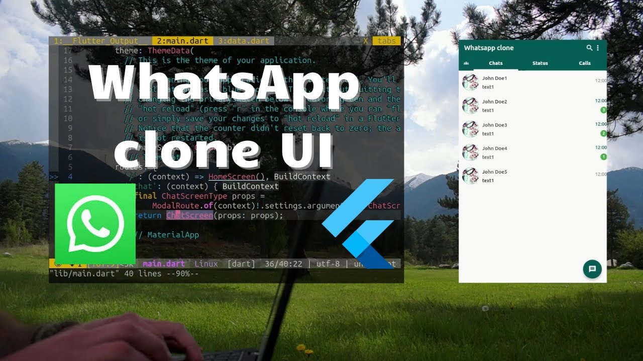 ASMR Programming Whatsapp clone - flutter Coding No Talking