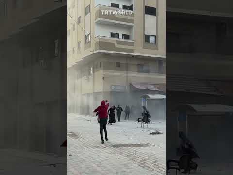 The moment Israel hit a residential building in Gaza as Palestinians were fleeing