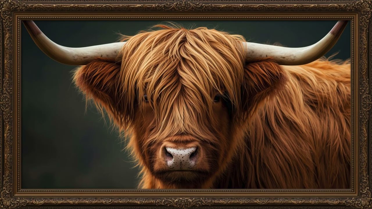 Highland Cow - Screensaver - Wallpaper - 4K - Frame Art - Tv Art