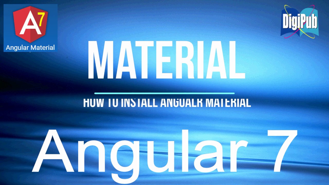How to install Angular Material in Angular7