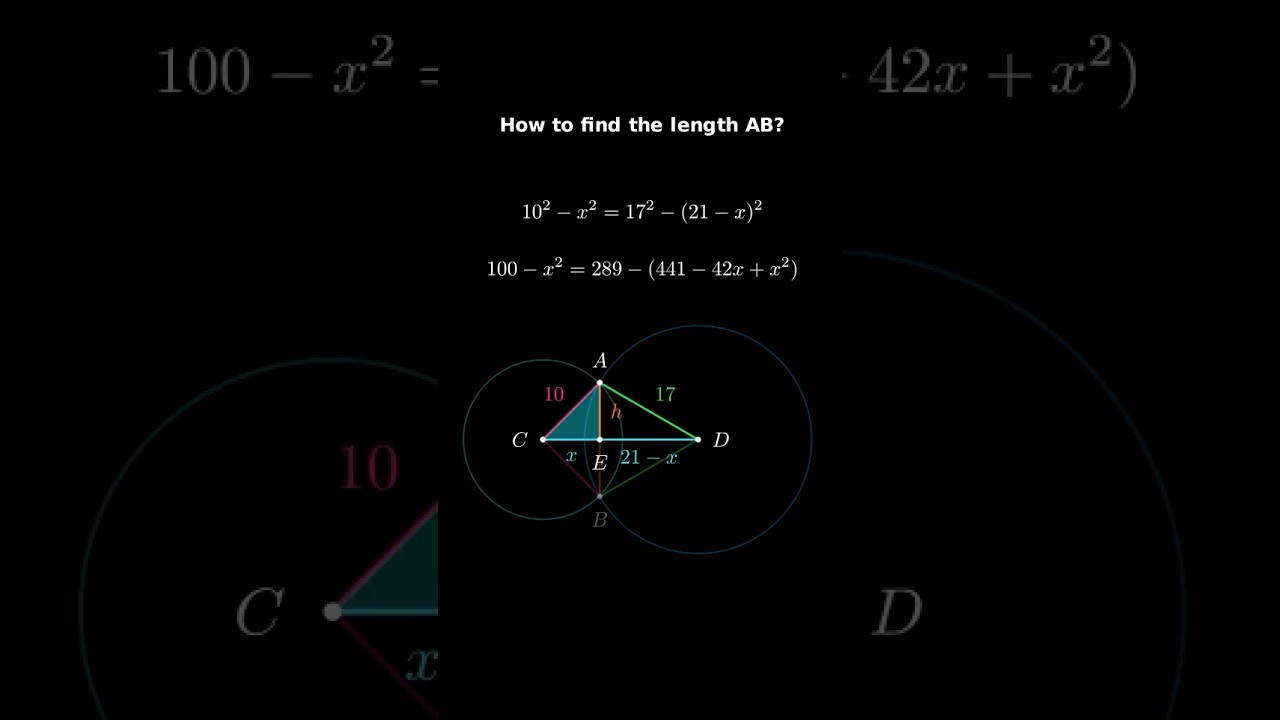 How to Find Distance Between Circle Intersection Points? #maths