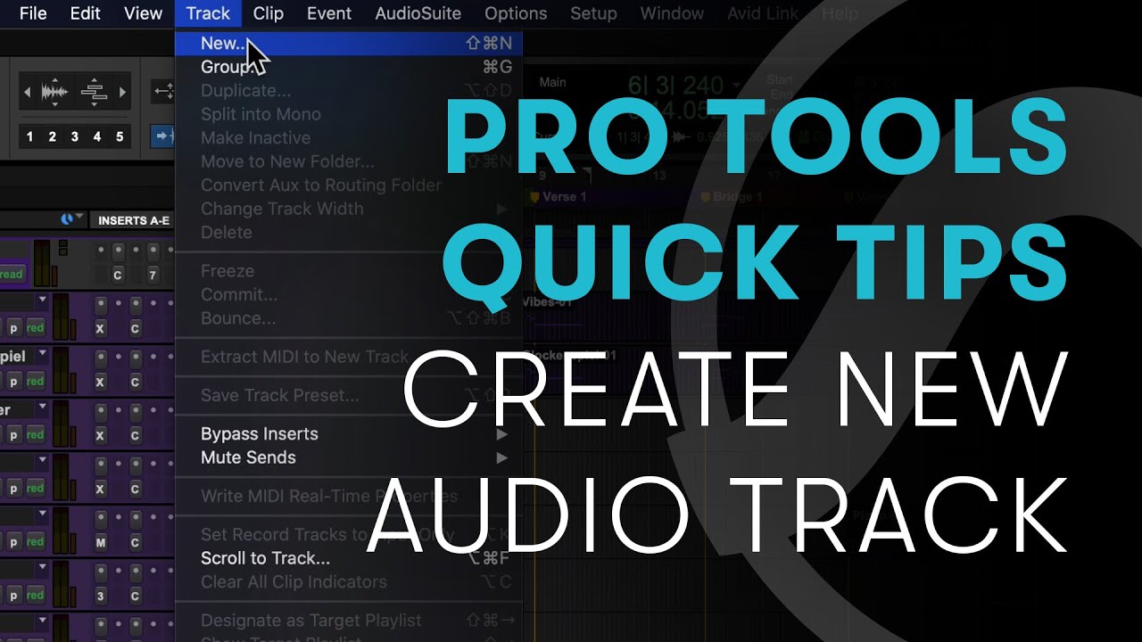 Pro Tools Quick Tips: Create New Audio Track