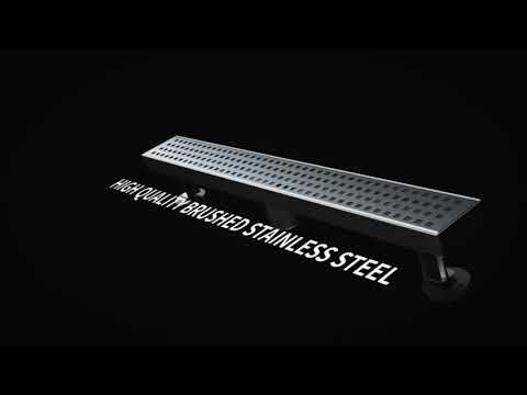 Stainless steel linear hidden floor drain