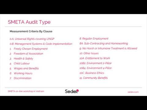 SMETA Sedex Audit Workshop for Suppliers and Manufacturers part 2 (26.04.2021)