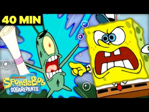 Every Plankton Fail Ever! | 40 Minute Compilation | SpongeBob
