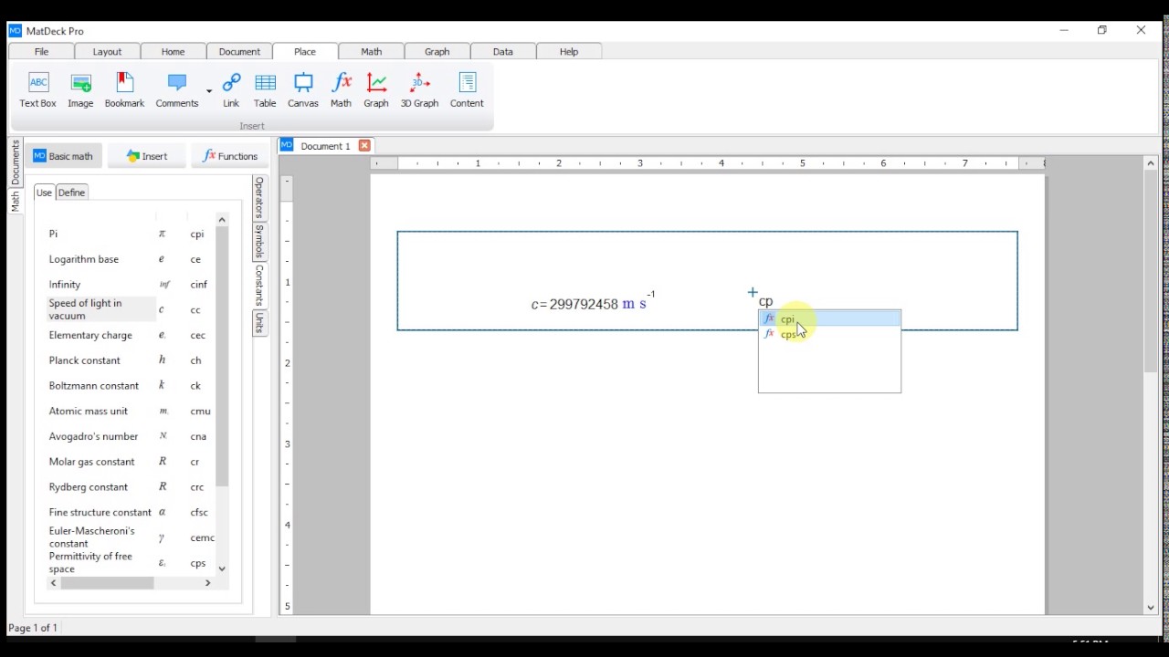 Constants in MatDeck - MatDeck Lessons