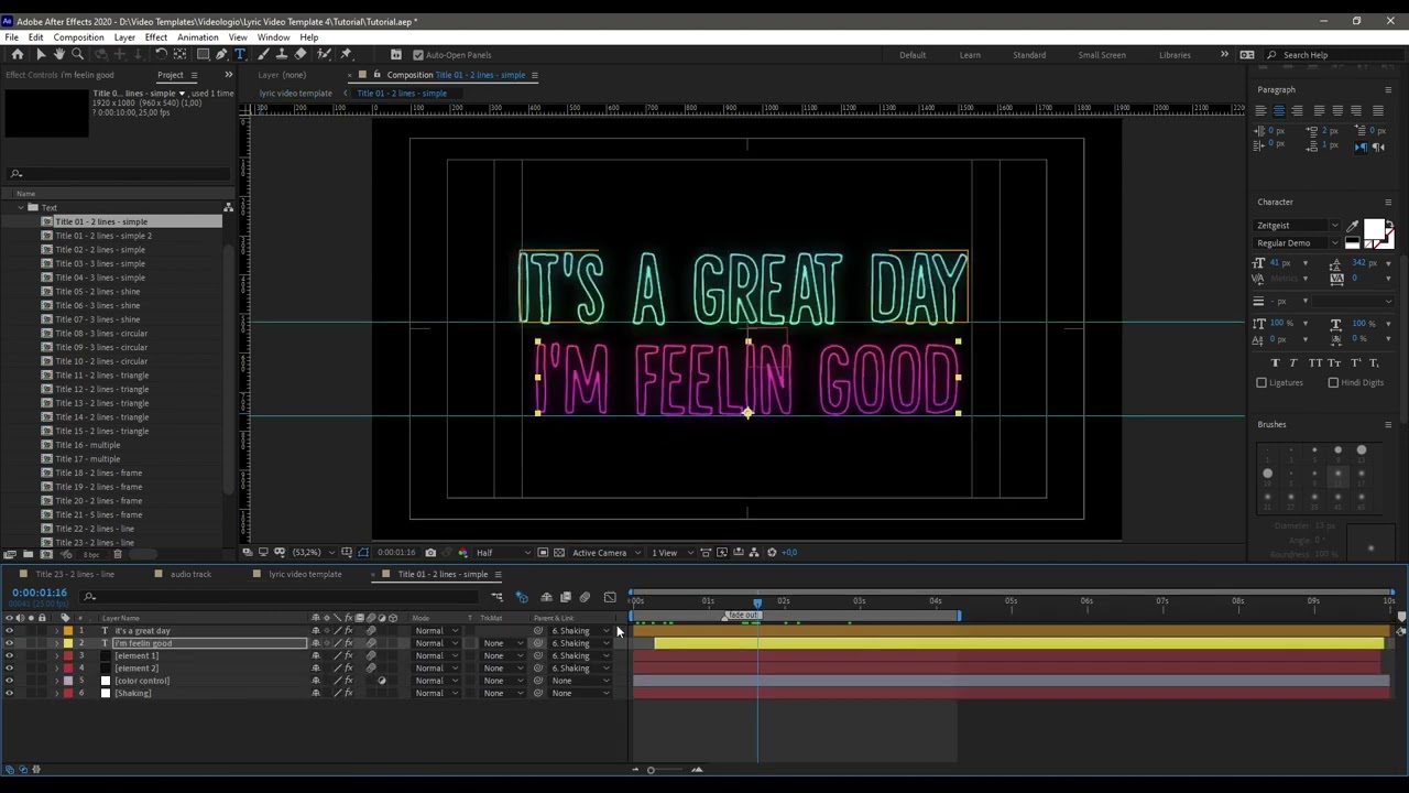 Lyric Video Template 4 | After Effects | Tutorial
