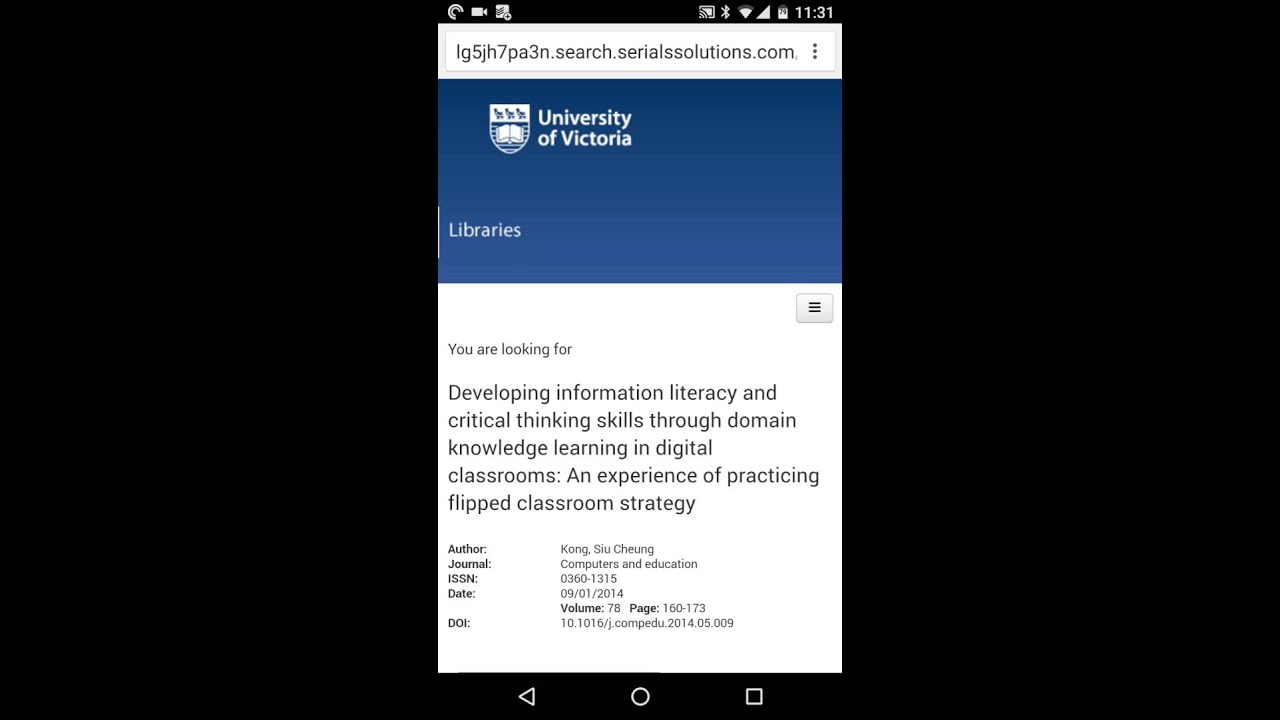 Android - UVic Libraries Push Bullet