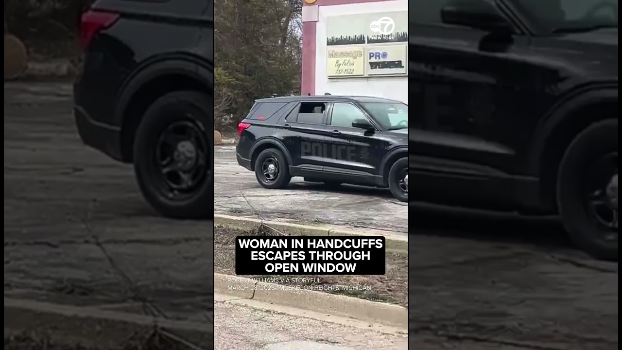 Woman in handcuffs escapes police through open window