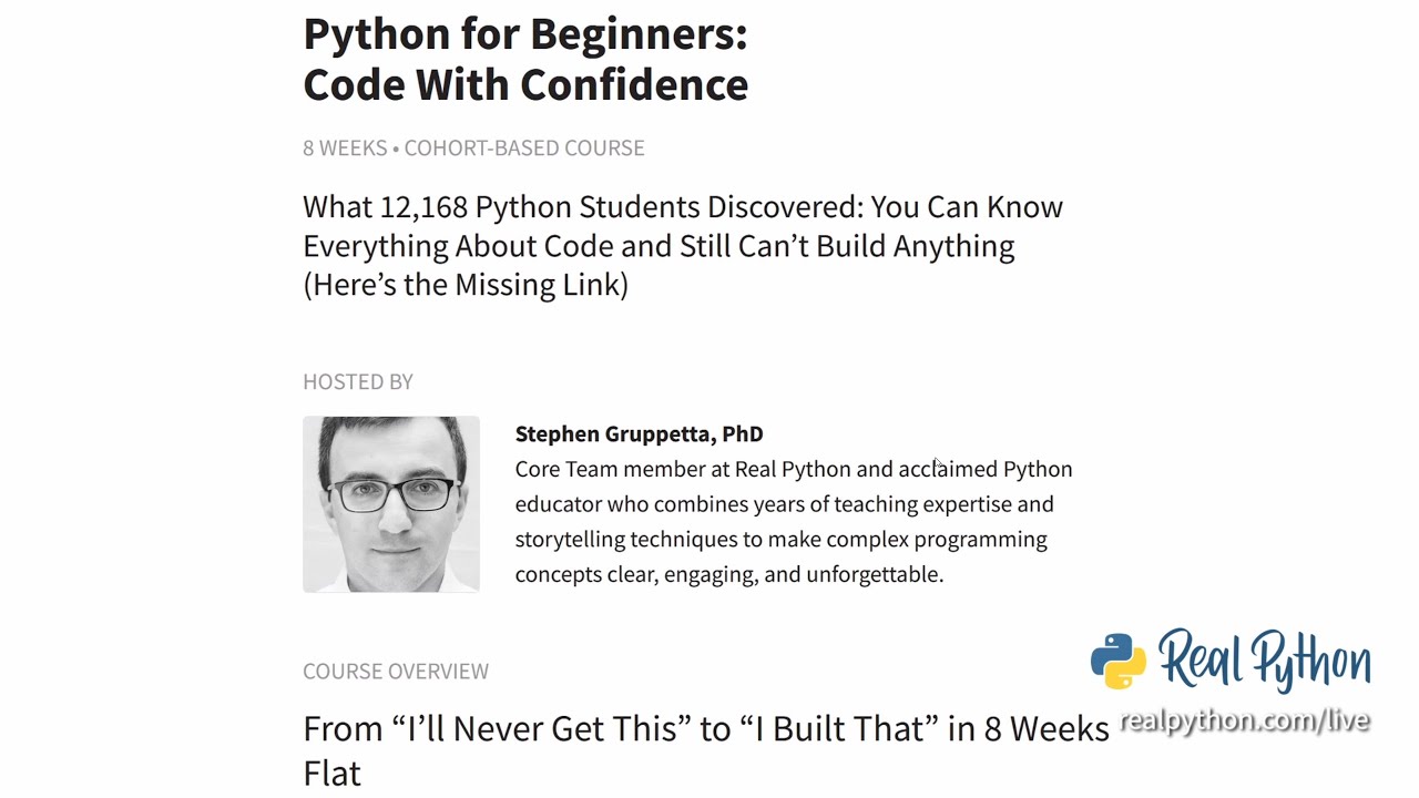Learn Python in 8 Weeks: Live, Guided & Beginner-Friendly!