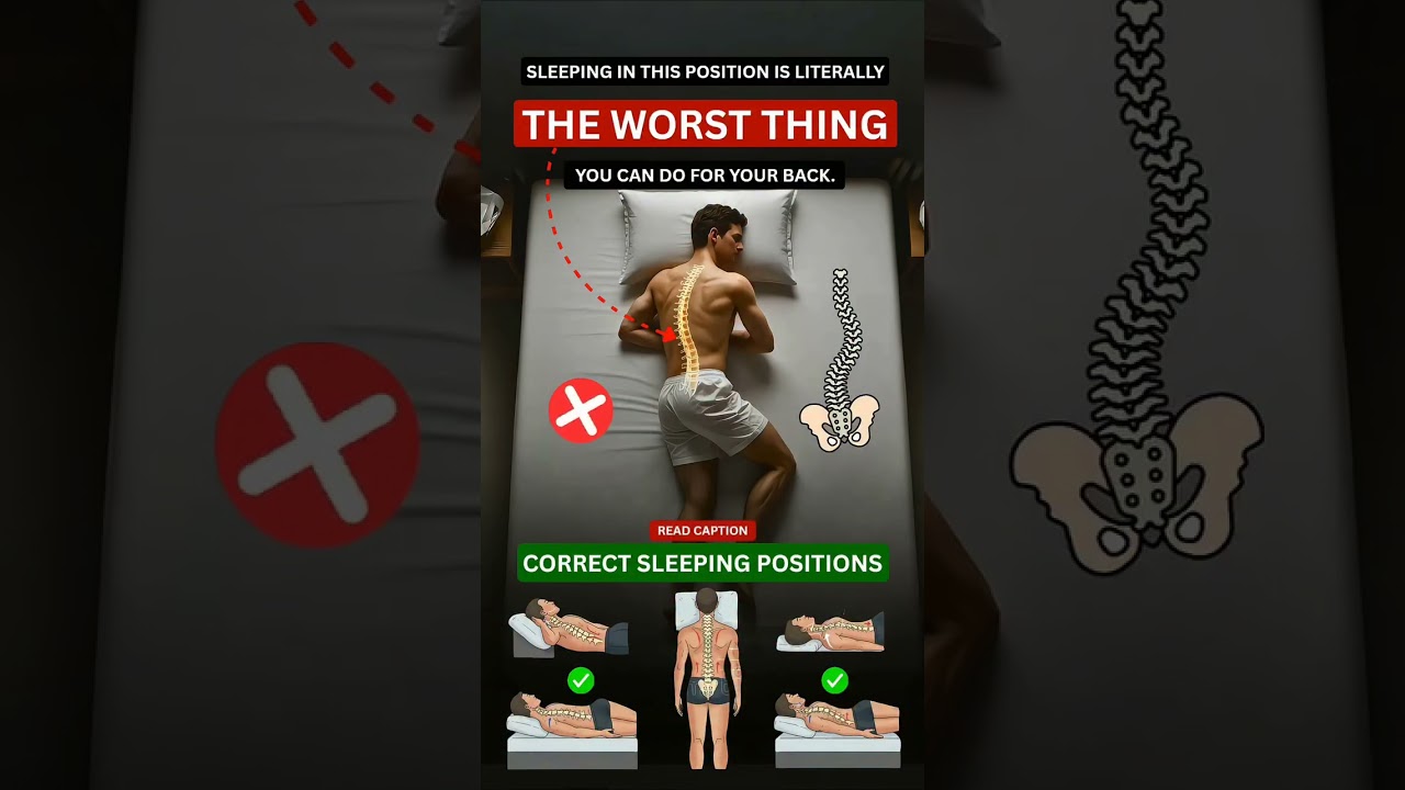 😴 Worst Sleeping Position for Back Pain ❌ | Physio Tips for Healthy Spine Alignment 🦴✨