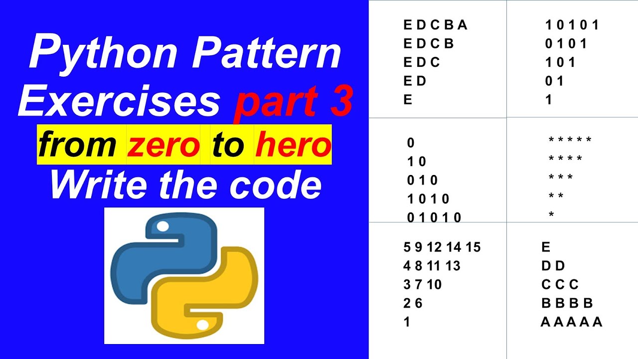 ALL Python Pattern over 700 exercise part 3 with solution #python #pattern  #exercise #beginners