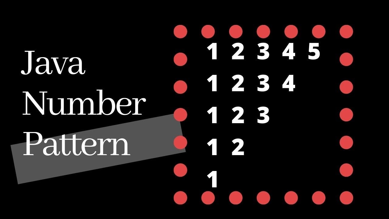 Number Pattern Program in Java - using nested while loop