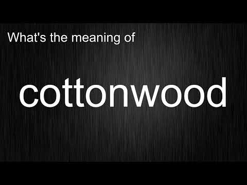 What's the meaning of "cottonwood", How to pronounce cottonwood?
