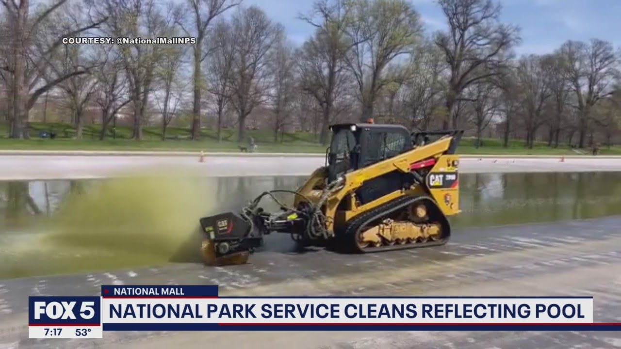 Lincoln Memorial Reflecting Pool drained and scrubbed in annual spring cleaning | FOX 5 DC