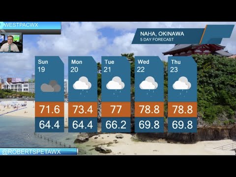 Spring weather in Japan with early signs of the rainy season in Okinawa