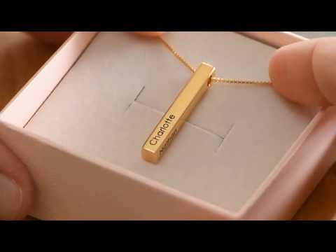 Baby Name 3d Bar Necklace