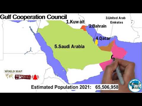 Gulf Cooperation Council (GCC) / Member Countries of GCC / Gulf Countries (A Series of World Map)