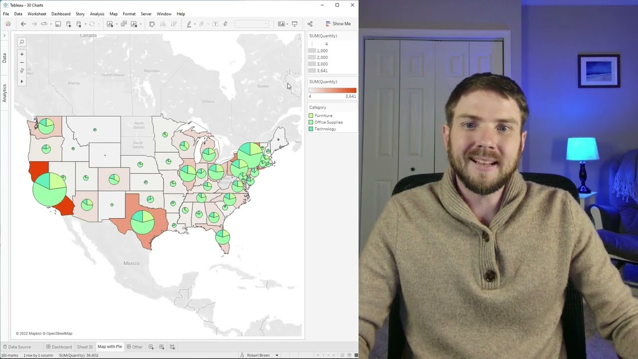 How to Build a Filled Map with a Pie Chart Overlay in Tableau Desktop