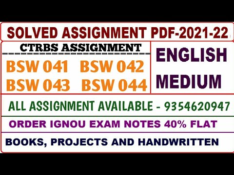 CTRBS Solved assignment 2021-22 / CTRBS Solved assignment English / Bsw 41,42,43,44 Assignment