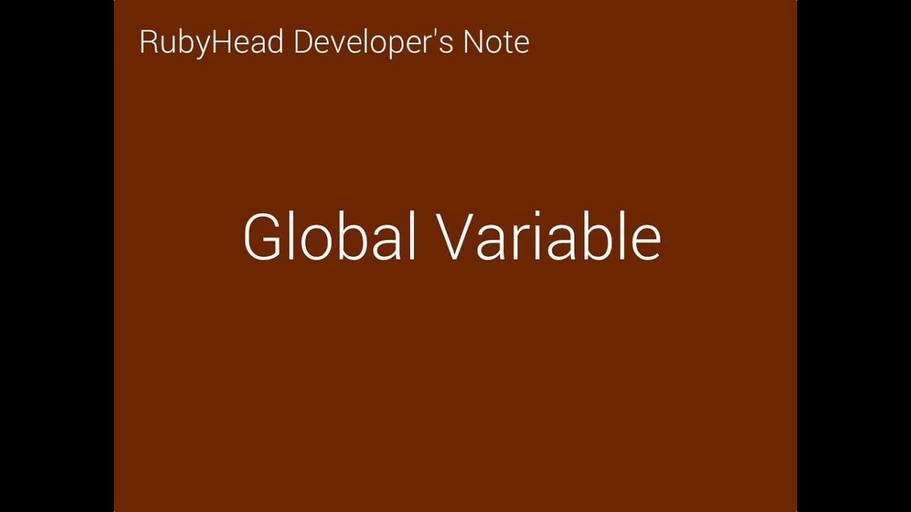 Global Variable in Ruby
