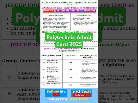 Jeecup Admit Card 2025 ||Polytechnic Admit Card 2025 #jeecup2025 #jeecup #polytechnic