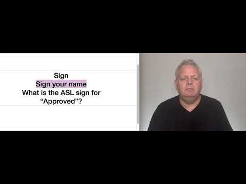 Business/Financial terms in ASL: Sign your name - Review