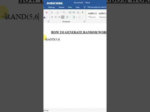 How to Generate Random Text in MS Word using formula || Write Random Paragraph in Microsoft Word