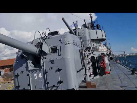 HS Velos (D-16) - the Hellenic Navy museum ship in Thessaloniki harbor
