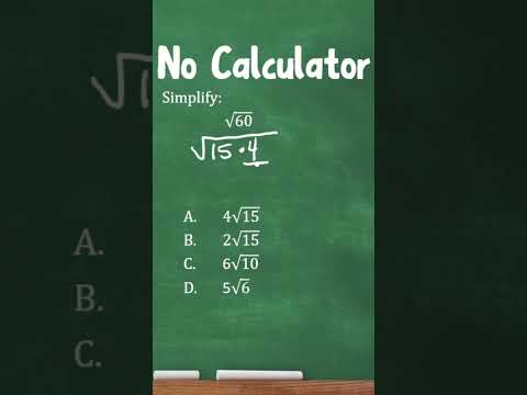 GED Math: Simplify Square Roots #nocalculator #gedmath