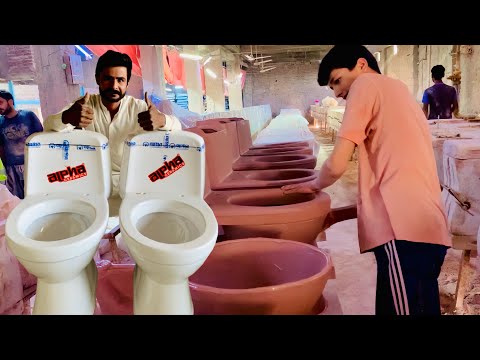 Process of making ceramic toilets seat Manufacturing in factory | How toilet seat are made