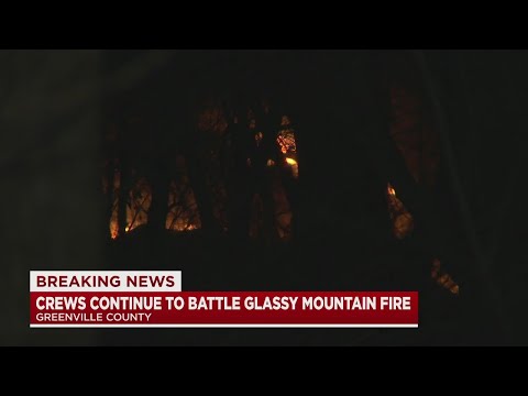 Crews continue fighting fire on Glassy Mountain