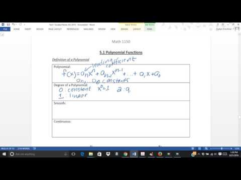 Math 1148 5 1 Definition of a Polynomial