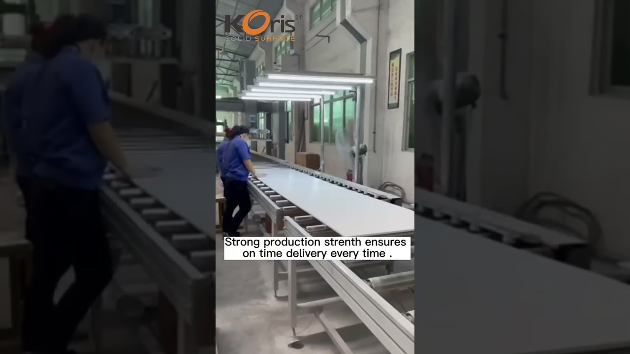 #solidsurface The production process of a solid surface sheet - FULIYA