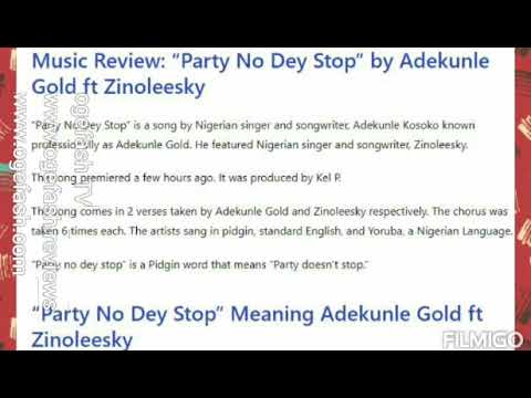 (+Meaning+Translation) Party No Dey Stop Lyrics in English by Adekunle Gold ft Zinoleesky