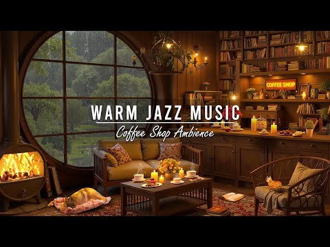 Cozy Coffee Shop Ambience with Relaxing Jazz Music for Work, Study ☕ Warm Jazz Instrumental Music