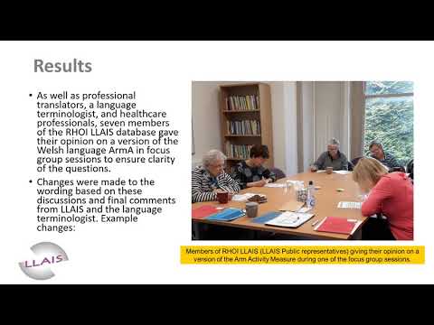 Report on the Welsh Linguistic Validation of the BraichG (ArmA) Measure