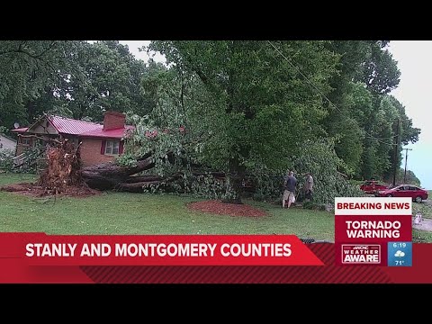 Large tree falls on car in Catawba County