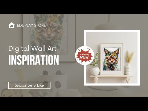 🐱Wild Cat Watercolor Wall Art – Printable Poster for Nature Lovers🐾