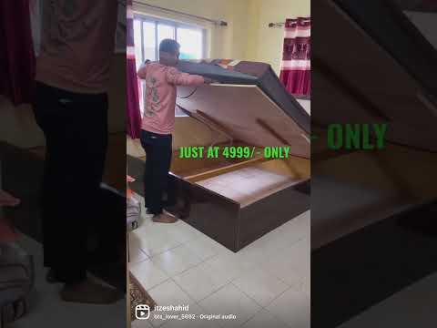 CHEAP Hydraulic Double Box bed 4999/- 😱 #reels #trend #trending #furniture #shorts #trendingreels