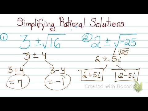 Simplifying Rational Solutions (Perfect Squares)