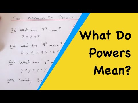 What Do Powers Mean? Writing powers out in full, example, what does 7 To The Power 3 Mean? 7^3