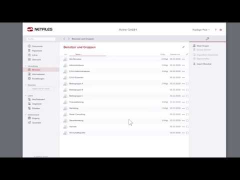 Gruppen und Benutzer im netfiles Professional Datenraum anlegen (Administratoren)