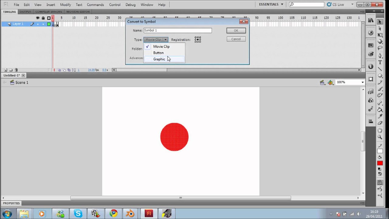 Flash action script 2 - 1st tutorial - changing frames and buttons
