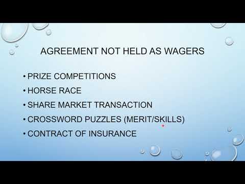 Wagering Agreement, its Elements & Effects
