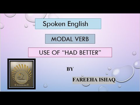 use of had better and its meaning in Urdu/English | modal verb had better sentences in English/Urdu