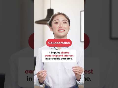 Cooperation vs collaboration! #learnenglish with #fluentjoy #shorts. #inglesonline #anglaisfacile