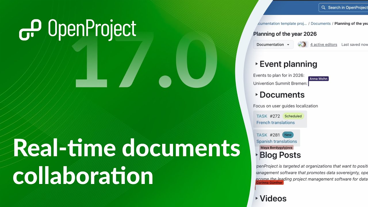 OpenProject 17.0: Real-time documents collaboration